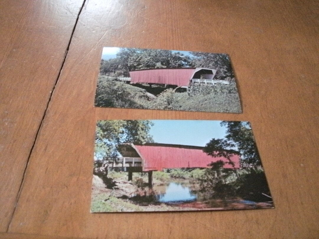 2 Vintage Circa 1970s Unused Postcards Covered Bridges Mcbride - Etsy