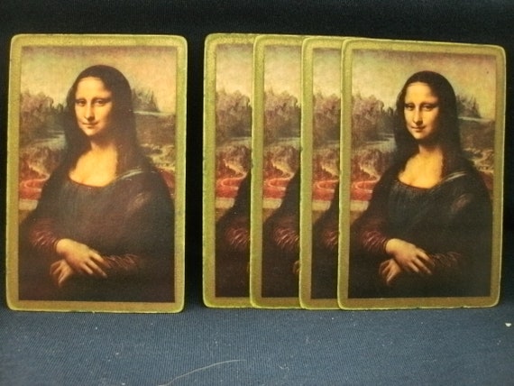 5 Vintage Playing Cards Mona Lisa Swap Trade Collect Collage | Etsy