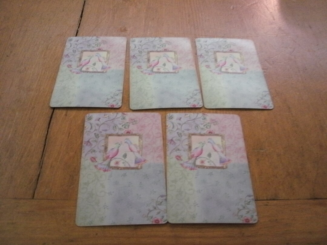 5 Vintage Playing Cards Swap Cards Trade Collect Pastel Floral Cottage ...
