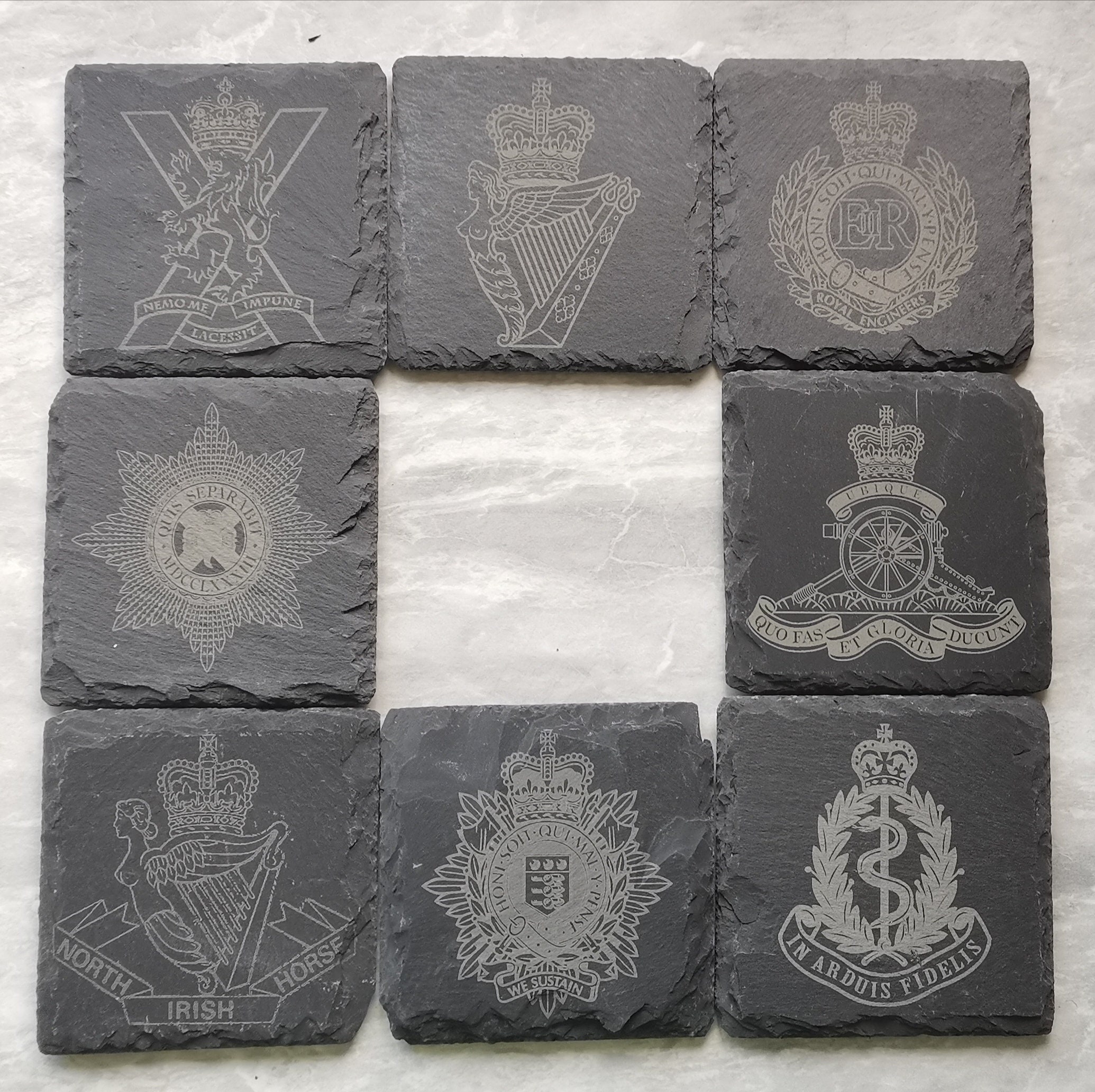 Laser Engraved British Army Regimental Slate Coasters - Etsy