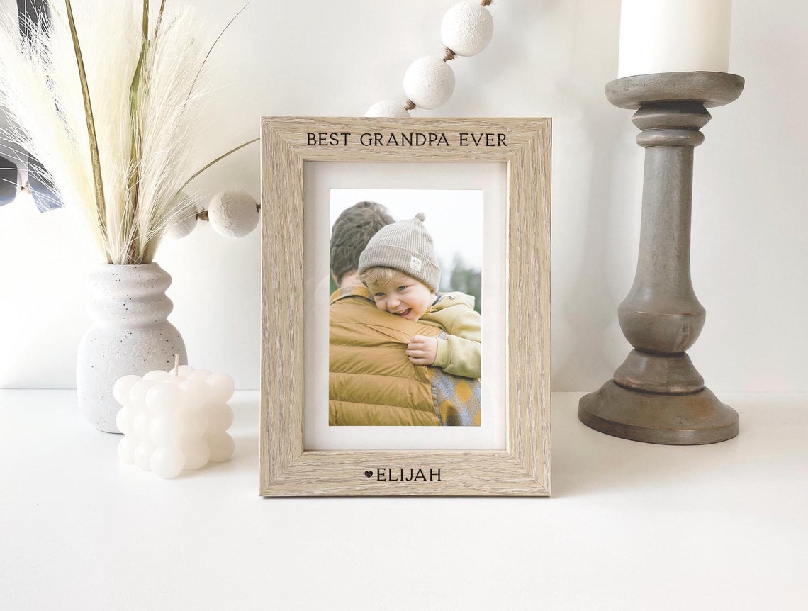 Best Grandpa Ever | Personalized Picture Frame | Grandfather Papa Pop ...