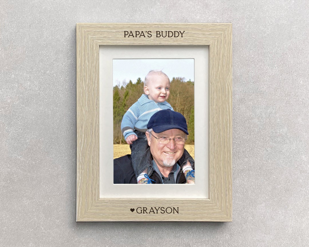 Papa's Buddy Personalized Picture Frame Grandfather Grandpa Pop Father ...