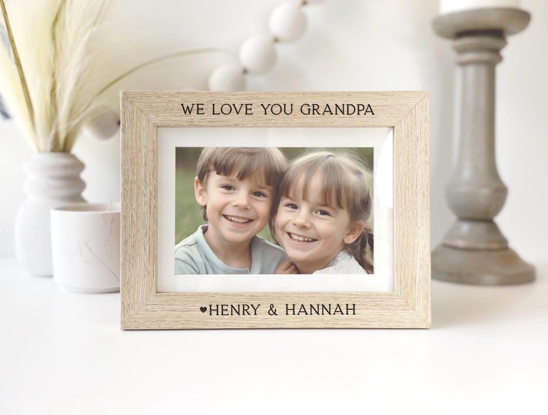 We Love You Grandpa | Personalized Picture Frame | Photo Frame Gift for ...