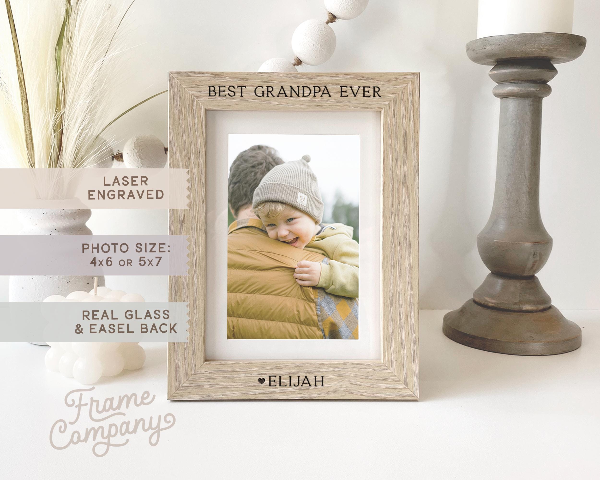 Best Grandpa Ever | Personalized Picture Frame | Grandfather Papa Pop ...