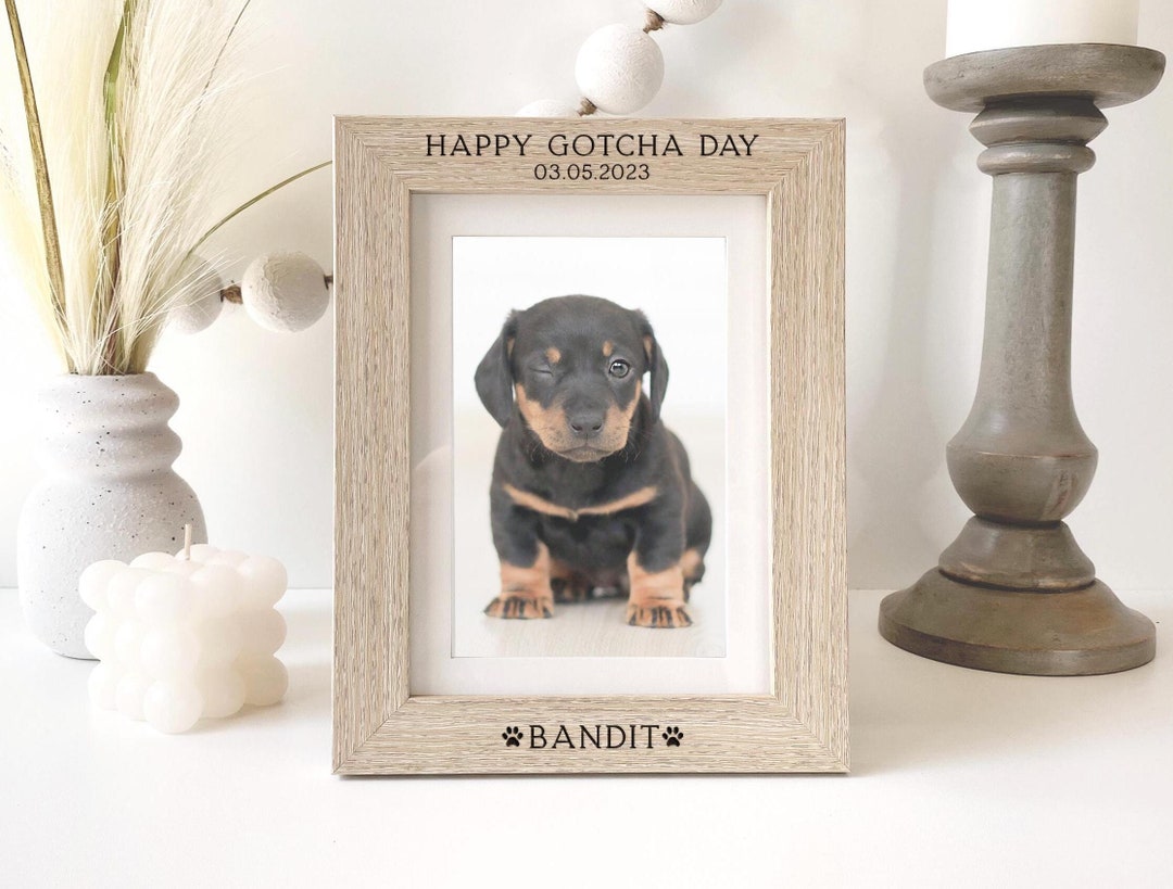 Happy Gotcha Day | Personalized Picture Frame | Dog Cat Adoption Gift ...