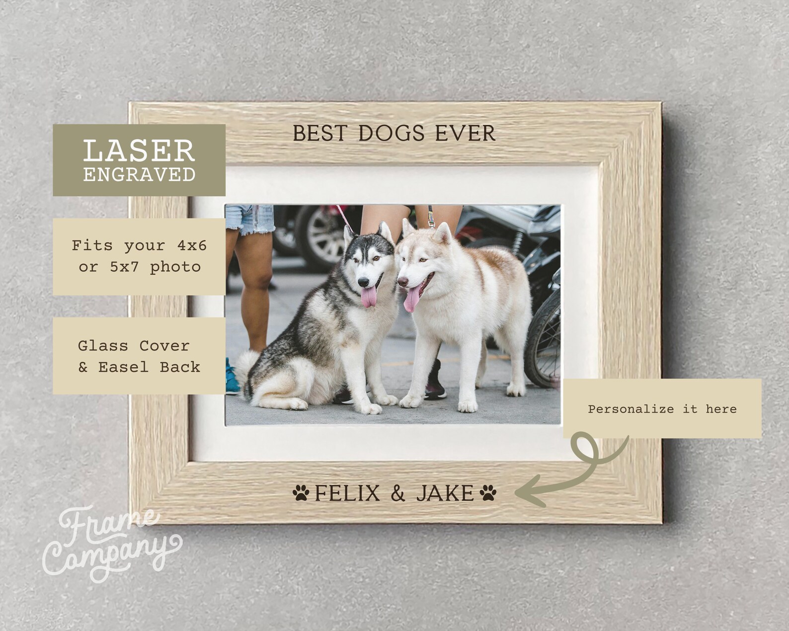Best Dogs Ever | Personalized Picture Frame | Dog Lover Dog Person Dog ...