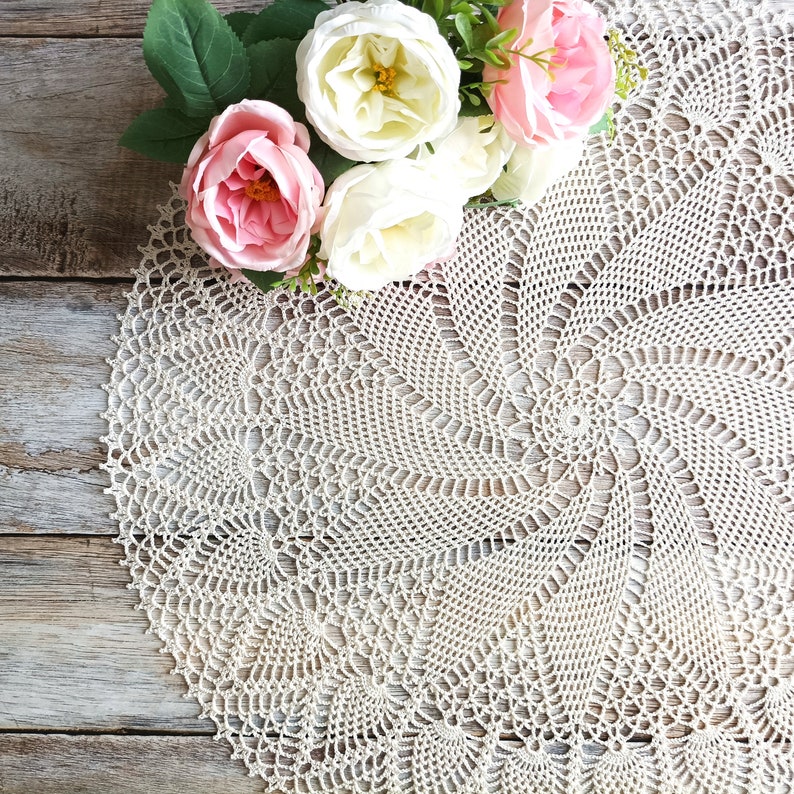 Large Crochet Doily, Crochet Table Centerpiece, Crochet Lace Doily ...