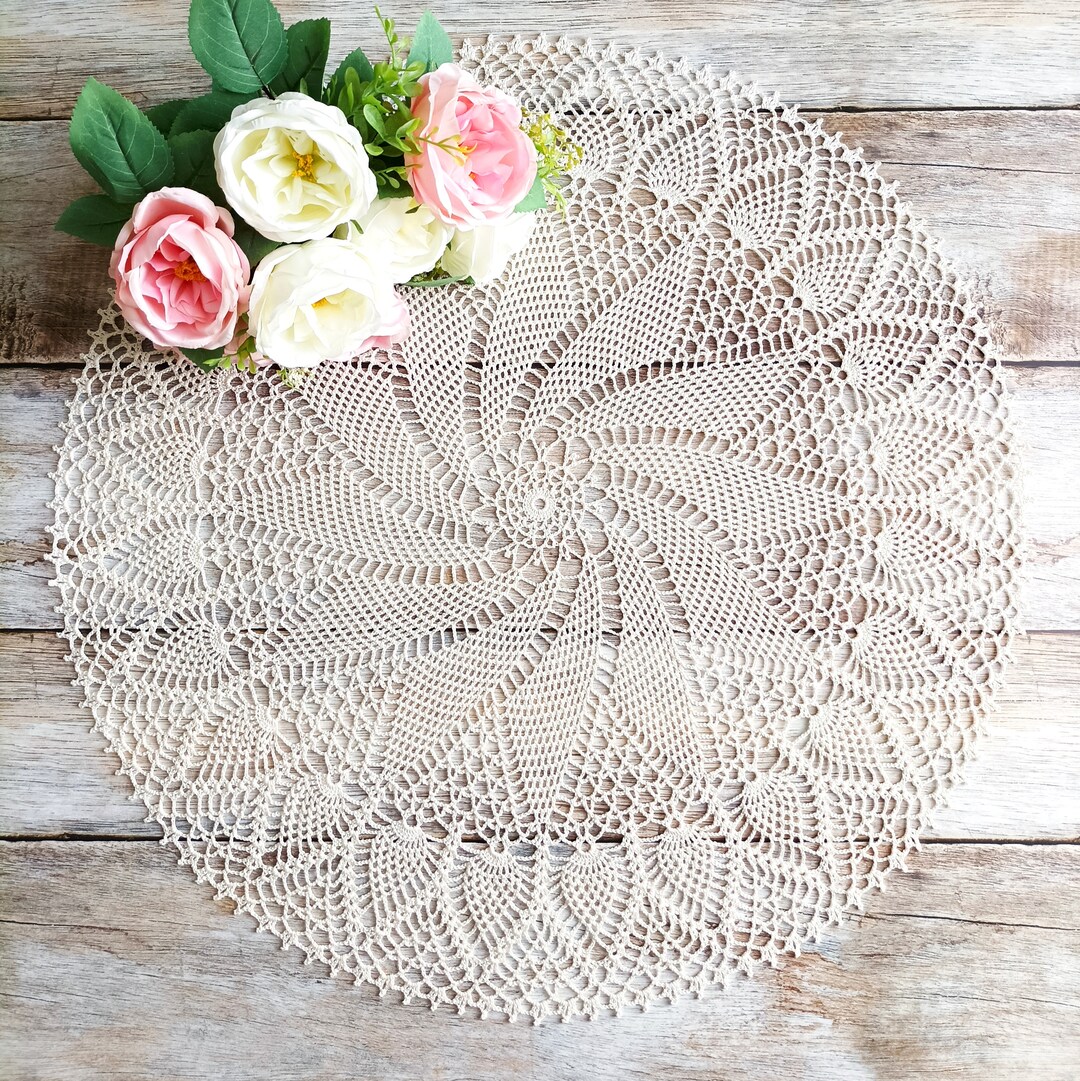 Large Crochet Doily, Crochet Table Centerpiece, Crochet Lace Doily ...