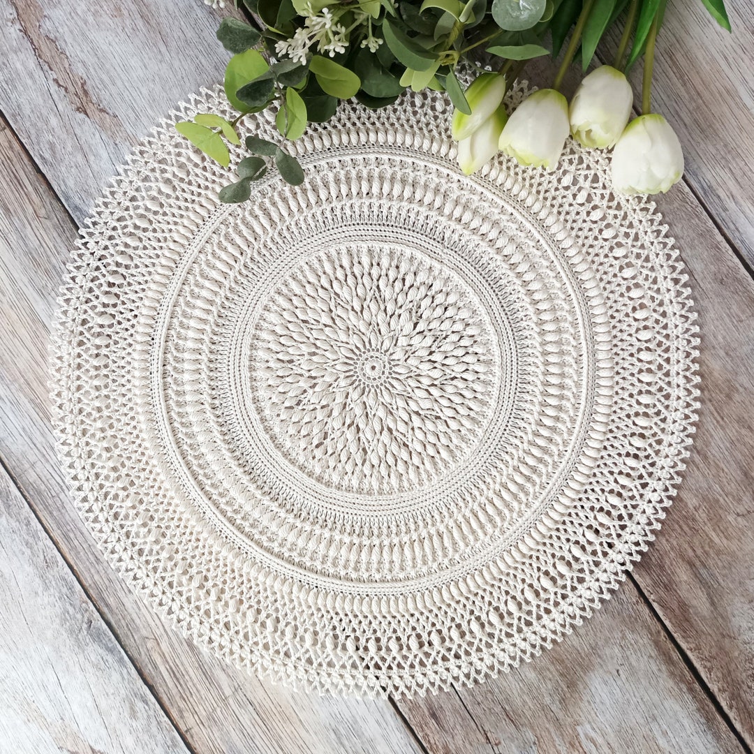 Textured Crochet Doily, 3D Crochet Table Centerpiece, Textured Crochet ...