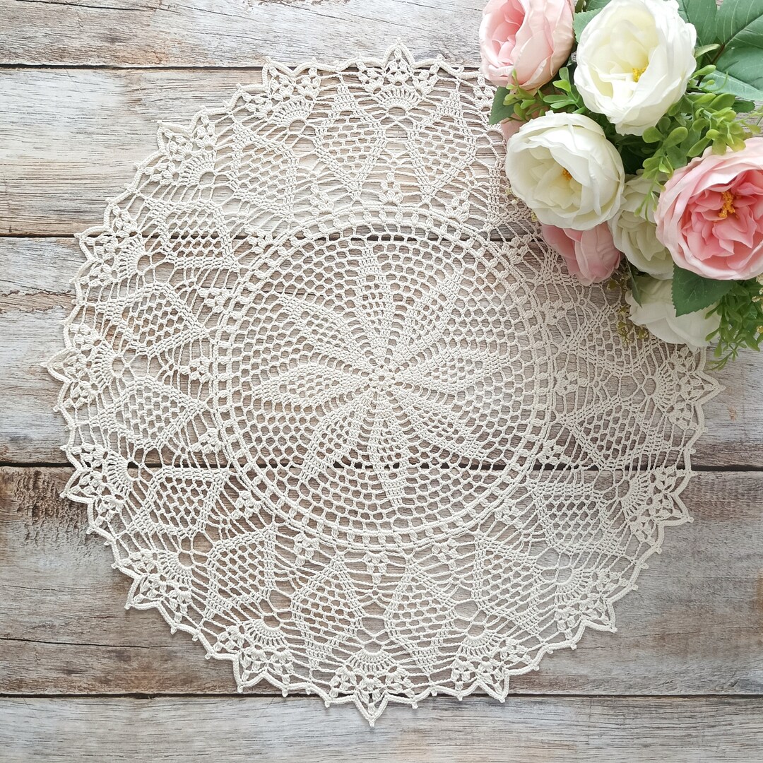 Vintage Style Crochet Doily, Crochet Table Centerpiece, Lace Doily ...