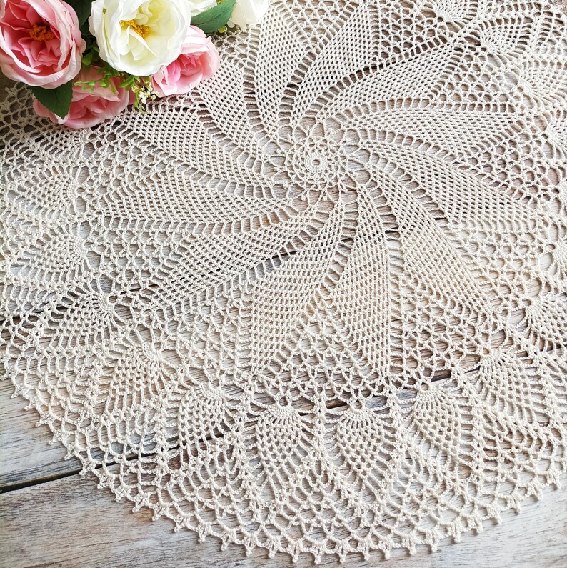 Large Crochet Doily, Crochet Table Centerpiece, Crochet Lace Doily ...