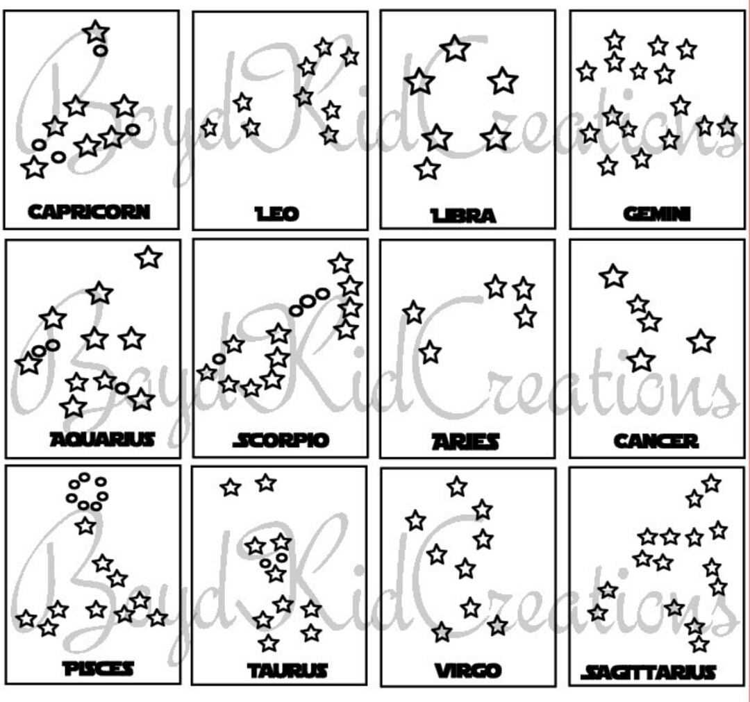Zodiac Constellation Projection Cards (commercial Use) - Etsy