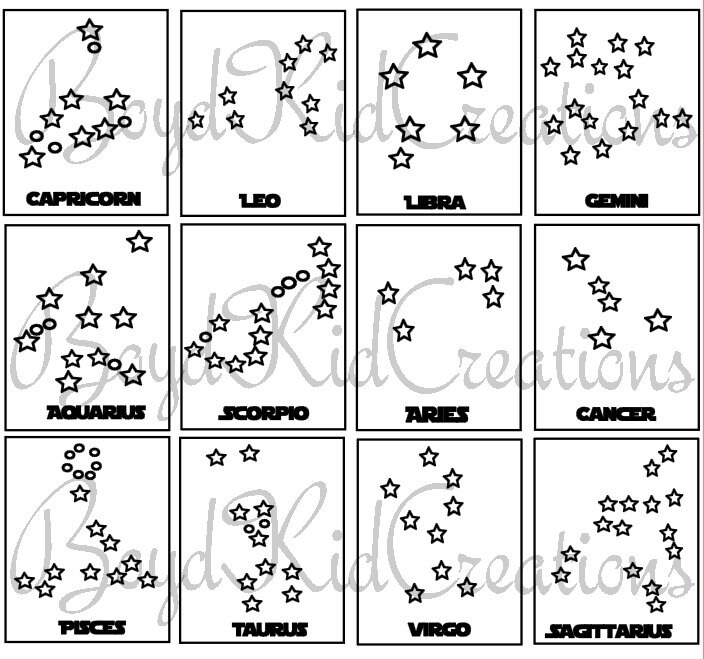 Zodiac Constellation Projection Cards (commercial Use) - Etsy