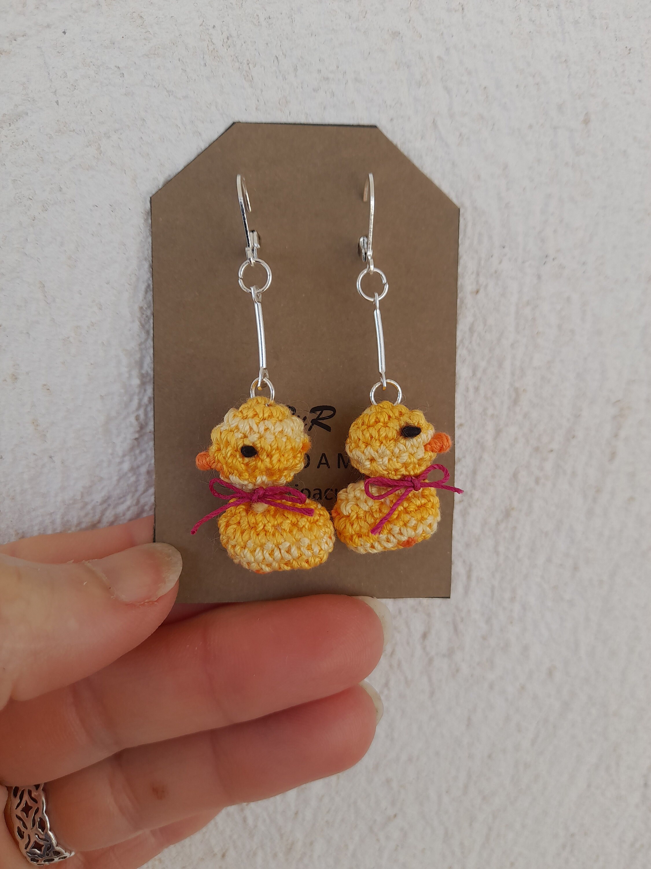 Pendientes Tejidos De Pollito . Pollitos De Crochet - Etsy