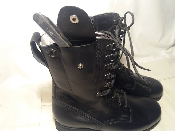 Vintage Black Leather Hunting Boots NEW | Etsy