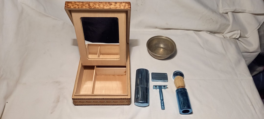 Vintage Handmade Wooden Box for Barber Accessories - Etsy