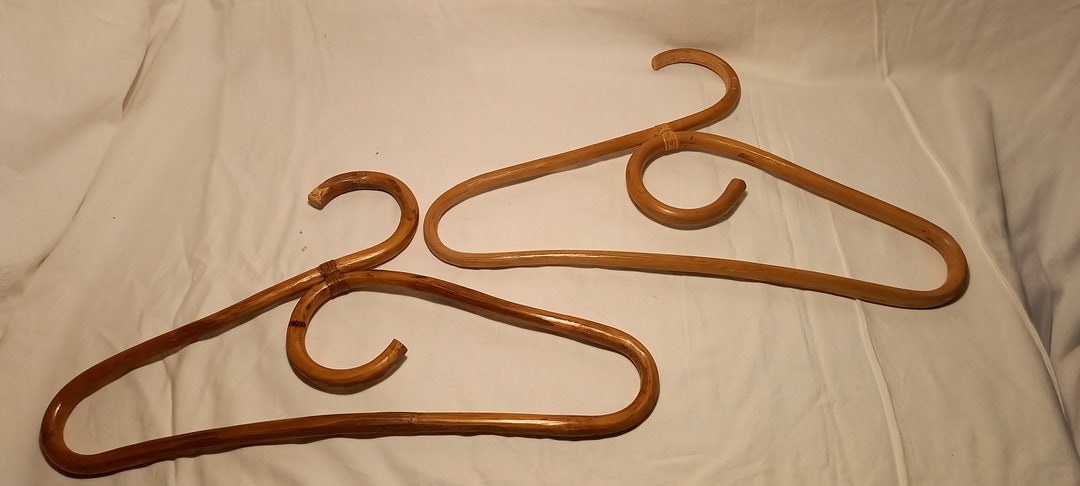 Vintage Handmade Bamboo Hangers - 2 Pcs. - Etsy