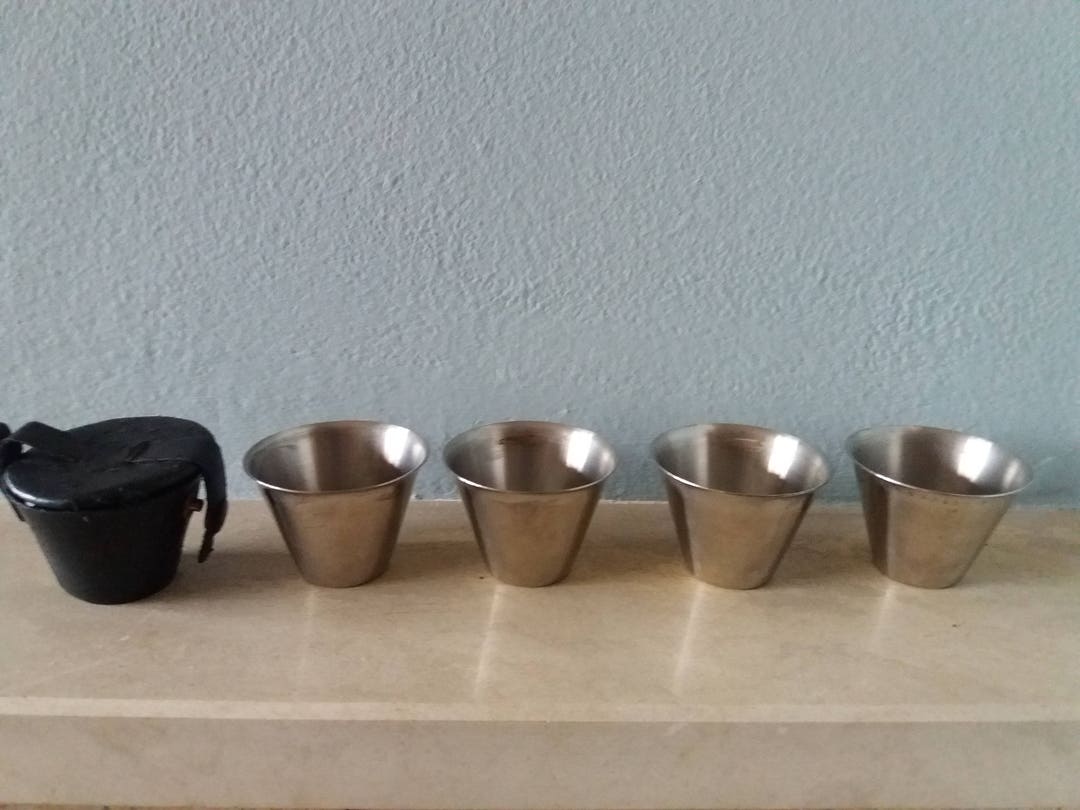 Vintage Pocket Set Stainless Steel Cups 4 Pieces - Mini Size.new. - Etsy