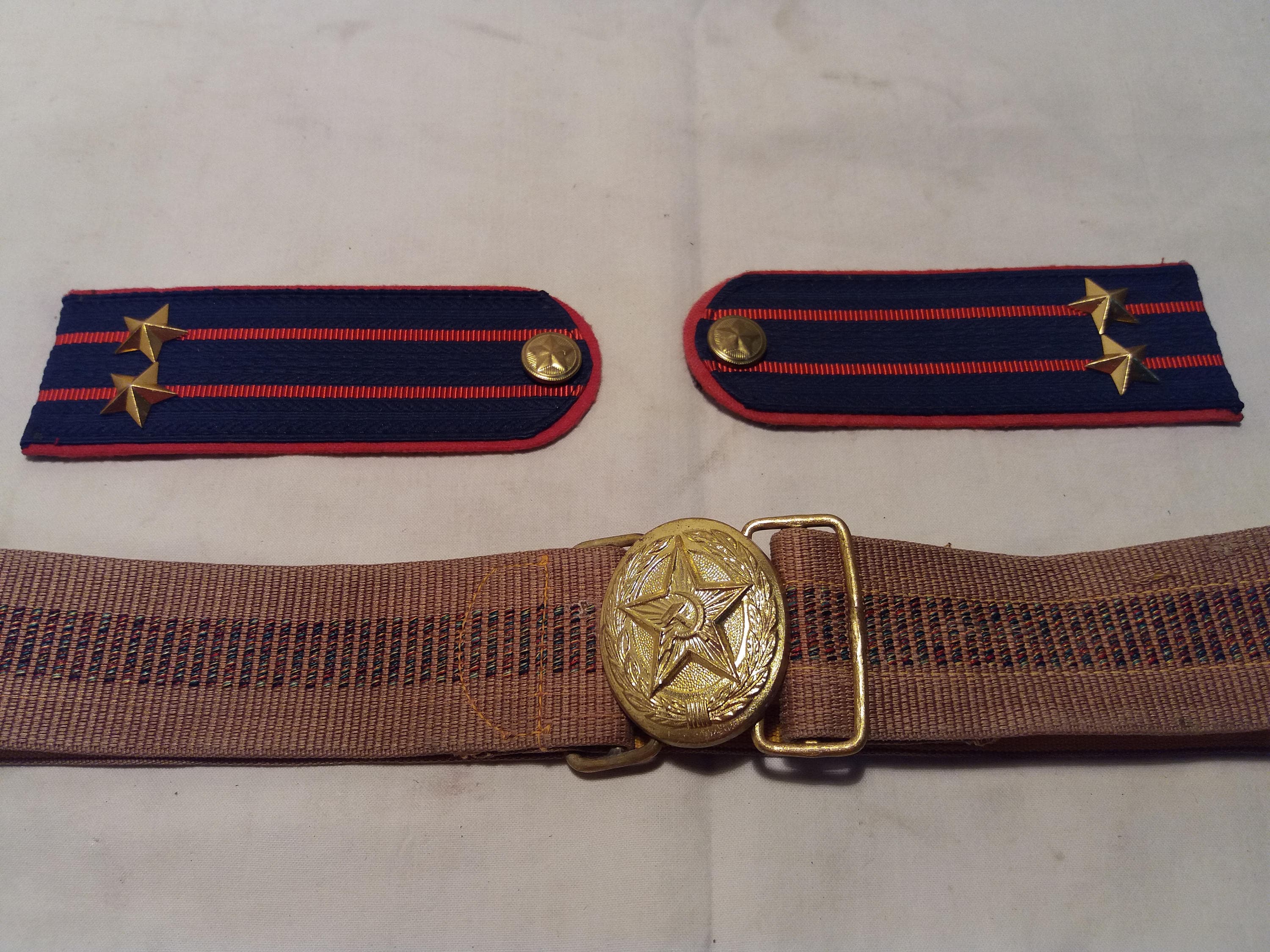 Vintage Soviet Red Army Parade Belt & Pair Shoulder Straps/lieutenant ...