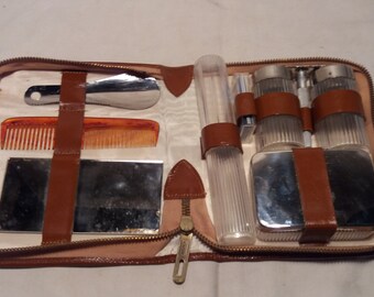 Leather shaving kit | Etsy