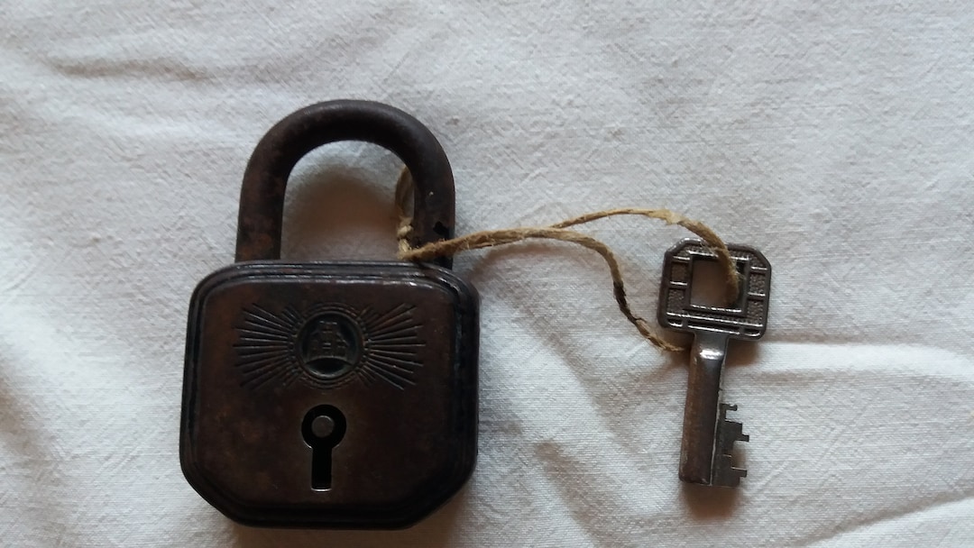 Vintage Metal Padlock With Key.brand:burg - GERMANY - Etsy