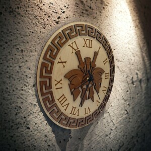 3 Spartan Helmets Clock for Wall,greek Art,greek Decor - Etsy