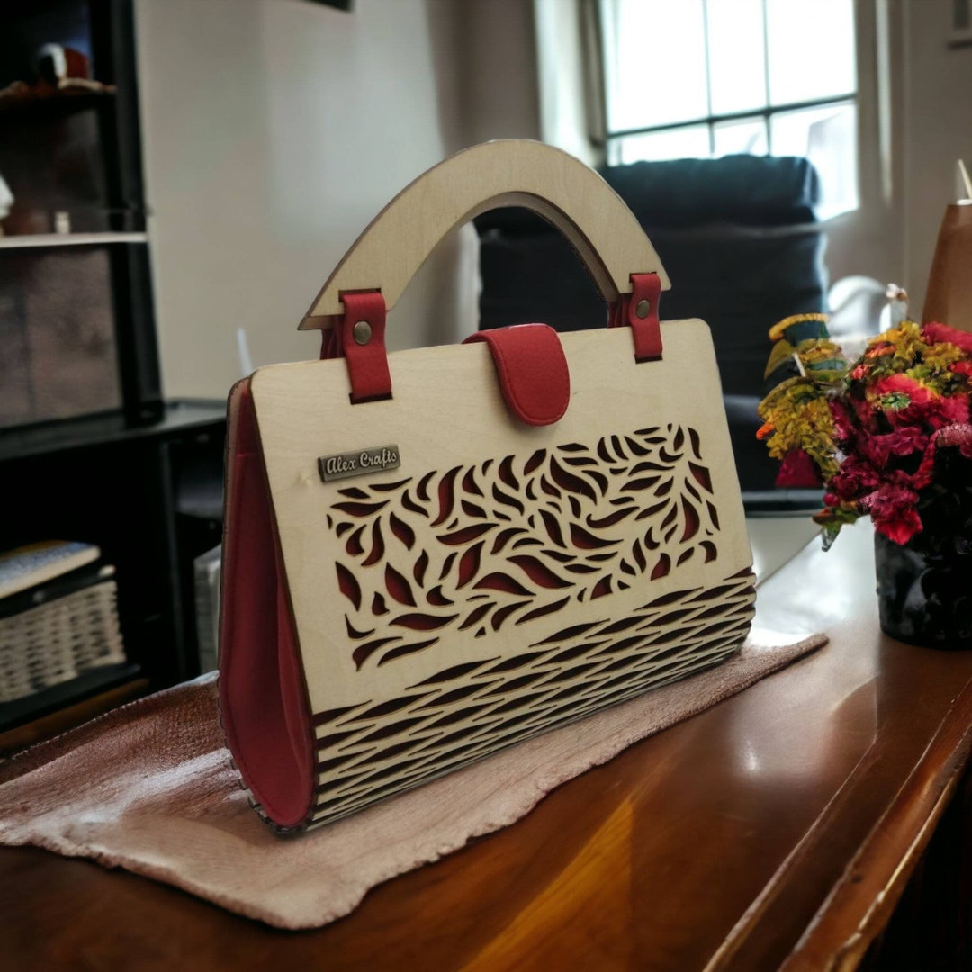 Wooden Purse: Laser Cut Birch Wood Clutch, Handmade in Greece - Etsy