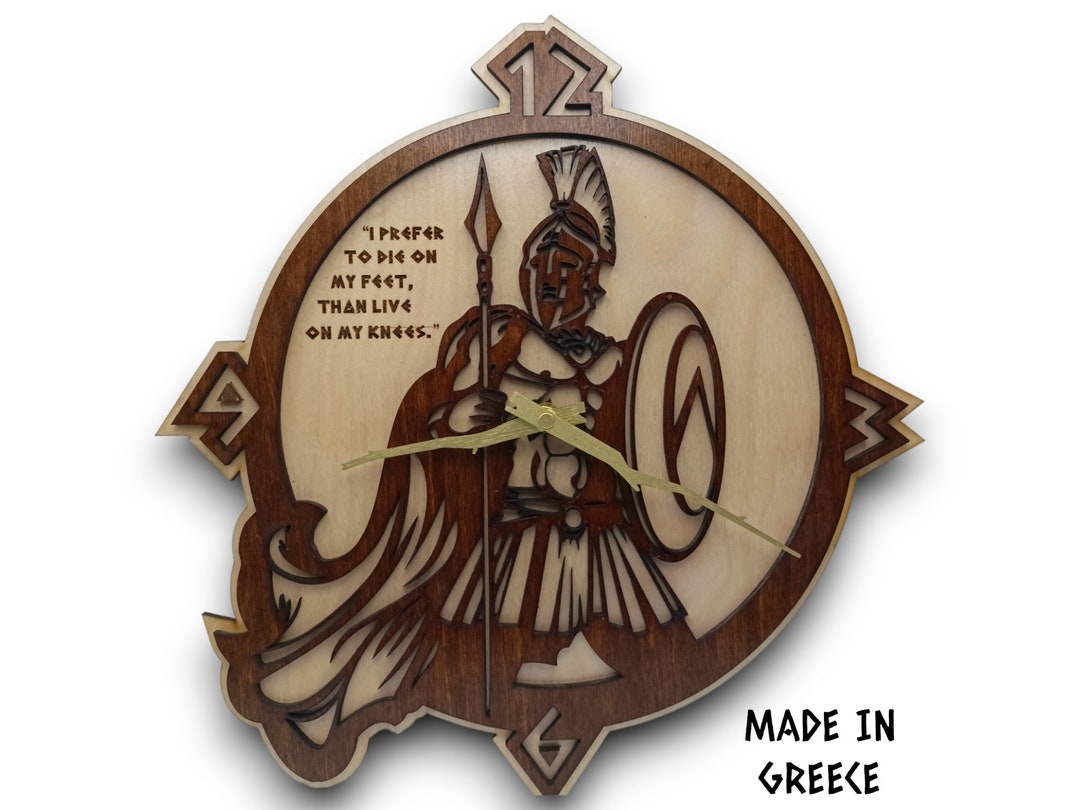 Spartan Clock for Wall,greek Art,greek Decor - Etsy