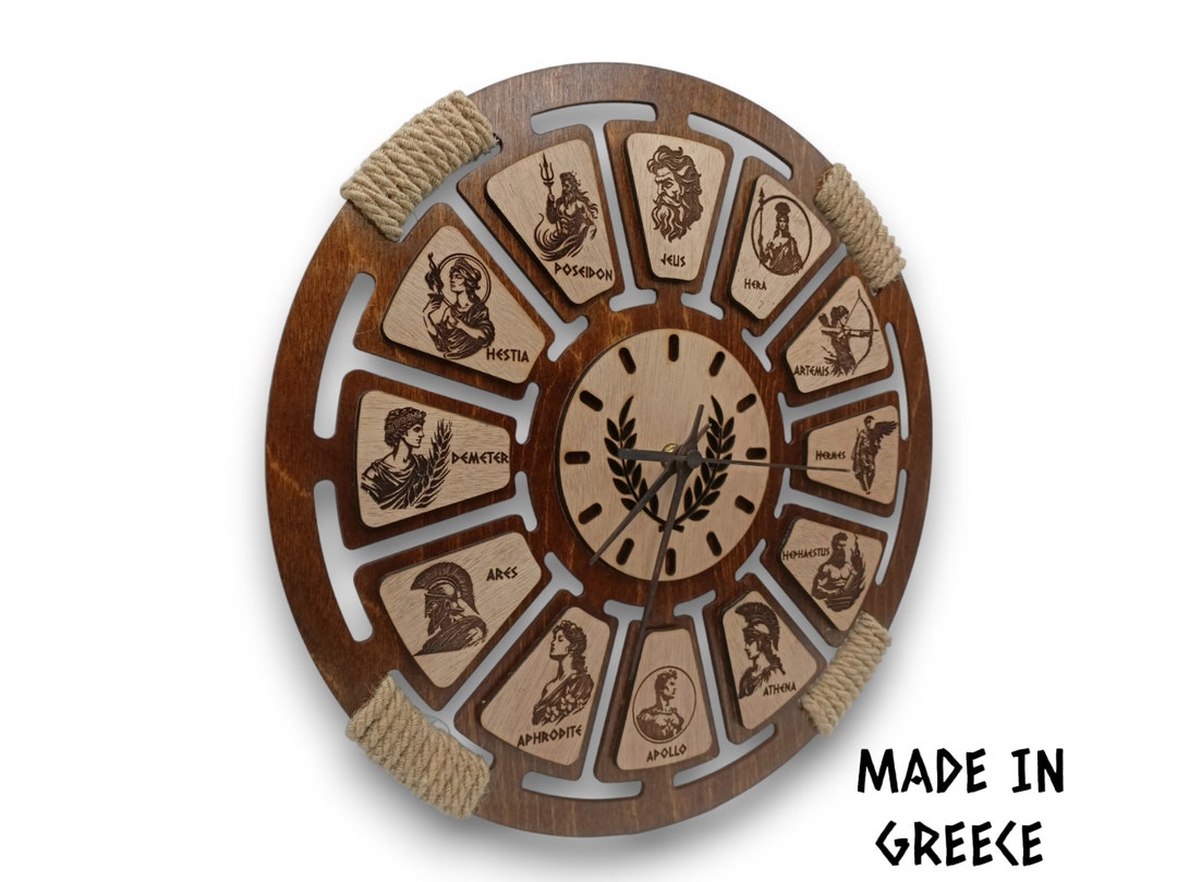 Greek Mythology Wall Clock - Greek Gods Decor - Greek Mythology Decor ...