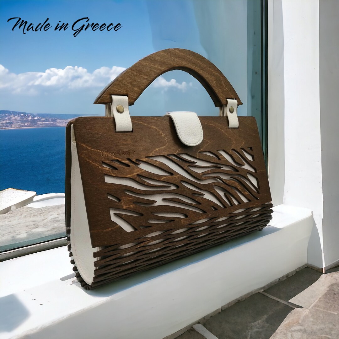 Birch Wood Handbag: Unique Greek Evening Clutch - Etsy