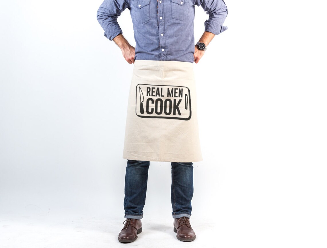 Half Apron Mens Apron Father gift I do BBQ Real Men Cook Gift | Etsy