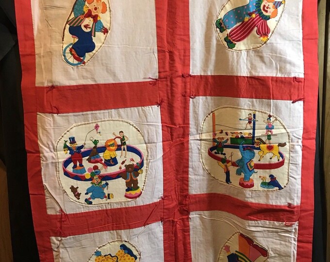 Vintage Clown Nursery Quilt Crib Blanket Wall Hanging Creepy - Etsy
