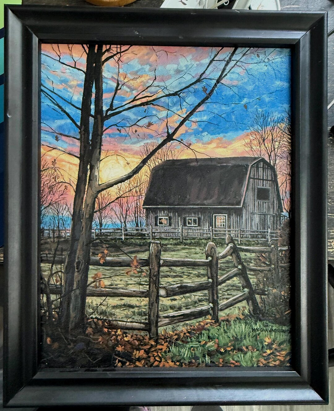 Sun Sets on the Barnyard - Original Oil Painting - Etsy
