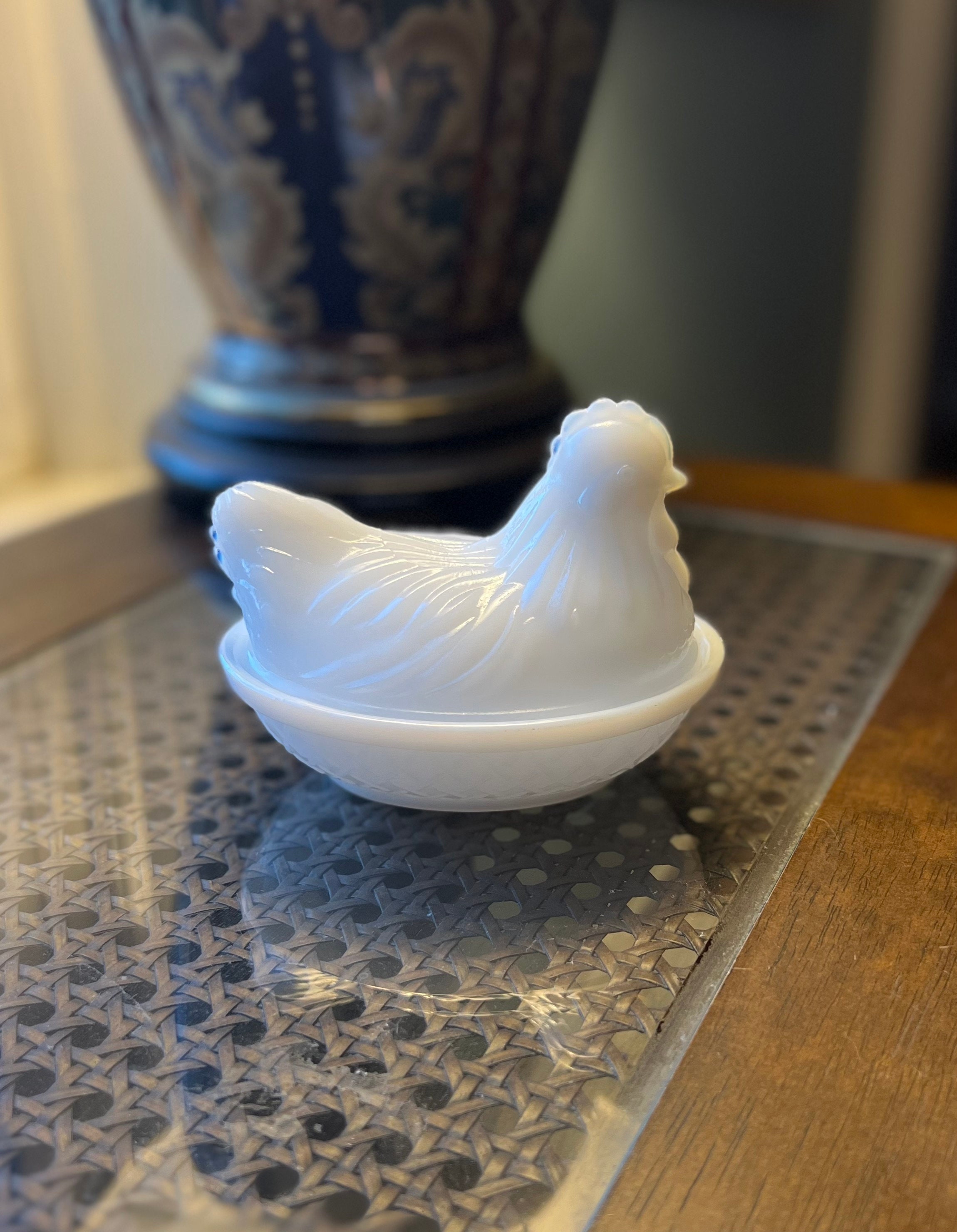 Anchor Hocking Vintage Milk Glass Hen in a Nest - Etsy