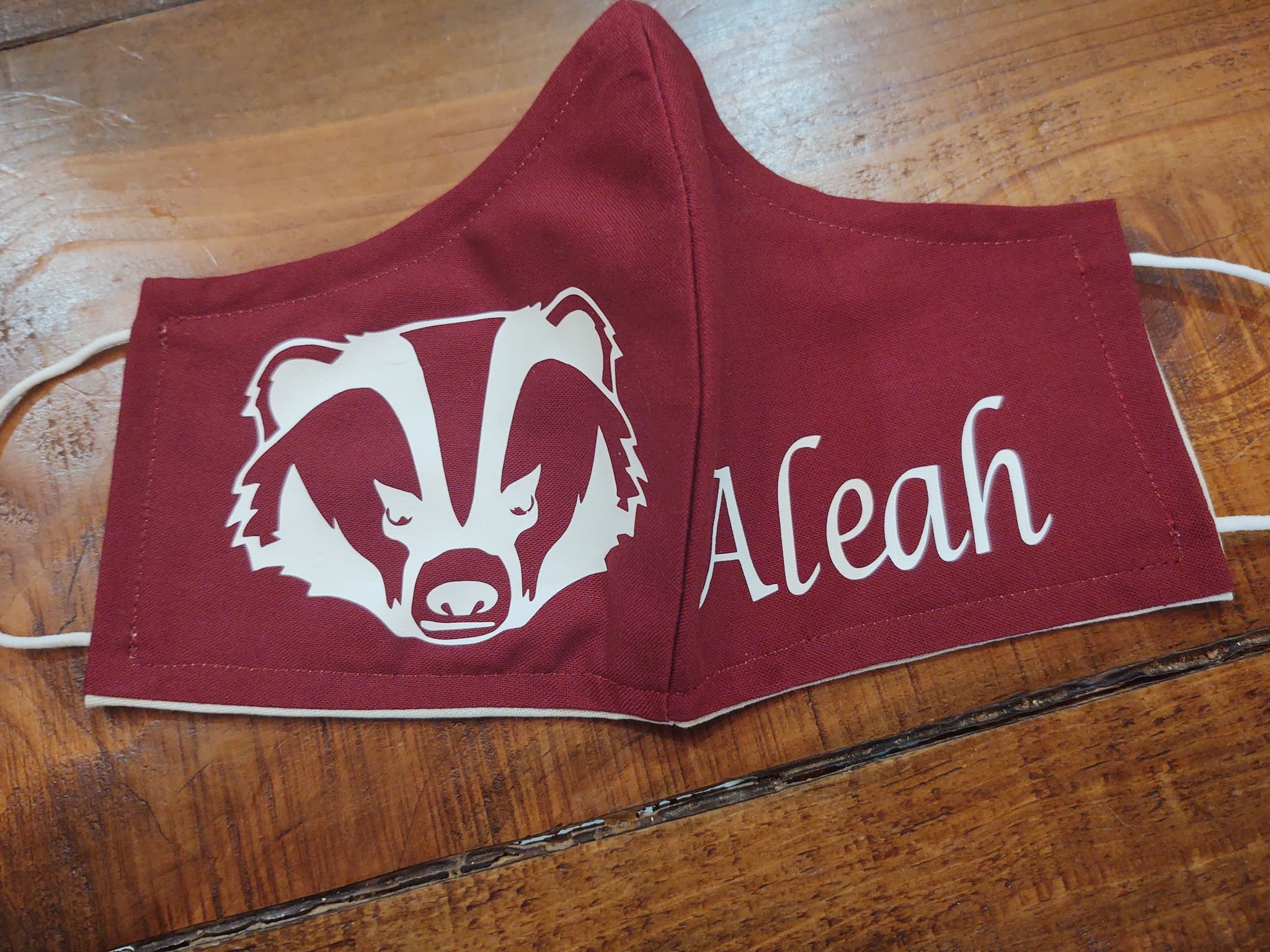 Beebe Badger Face Mask Personalized. Show your Badger Pride | Etsy