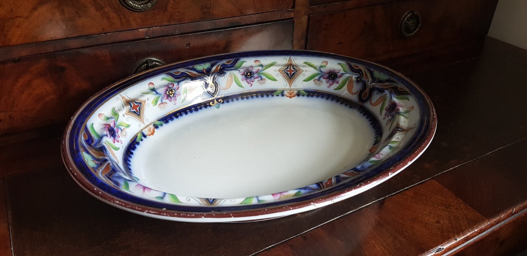Antique Rare English Minton Canton 1850 Footed Bowl - Etsy