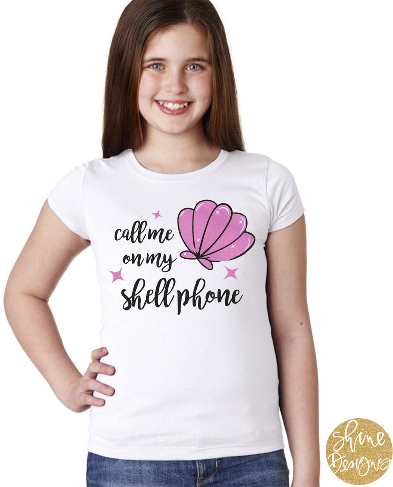Call Me on My Shell Phone Mermaid Glitter Shirt - Etsy
