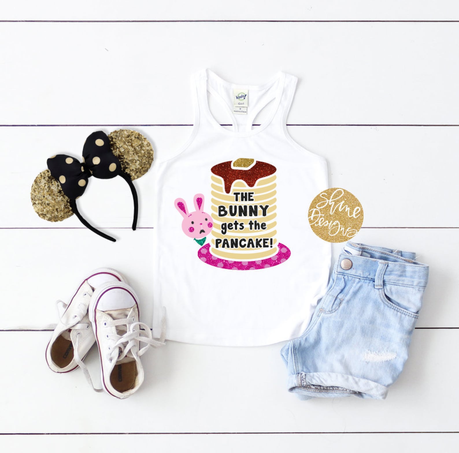 The Bunny Gets the Pancake Wreck It Ralph 2 Glitter Shirt | Etsy