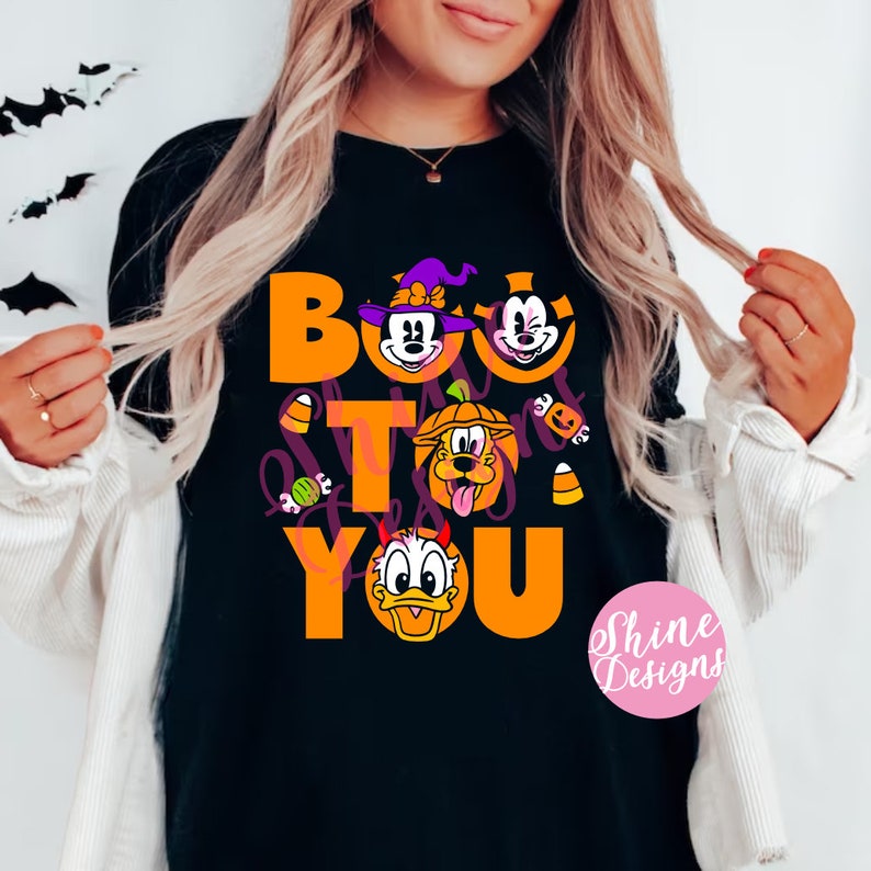 Boo to You Mickey and Minnie Mouse Goofy and Donald Duck - Etsy