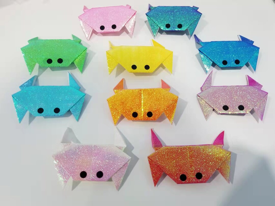 10x Japanese Glitter Origami Crab Set. - Etsy