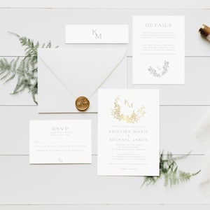 Foil Wedding Invitation Suite, Gold Foil Wedding Invitation, Wedding ...