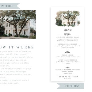 Wedding Menu, Printable Menu, Watercolor Wedding Dinner Menu, Custom ...