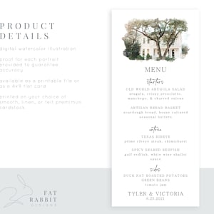 Wedding Menu, Printable Menu, Watercolor Wedding Dinner Menu, Custom ...