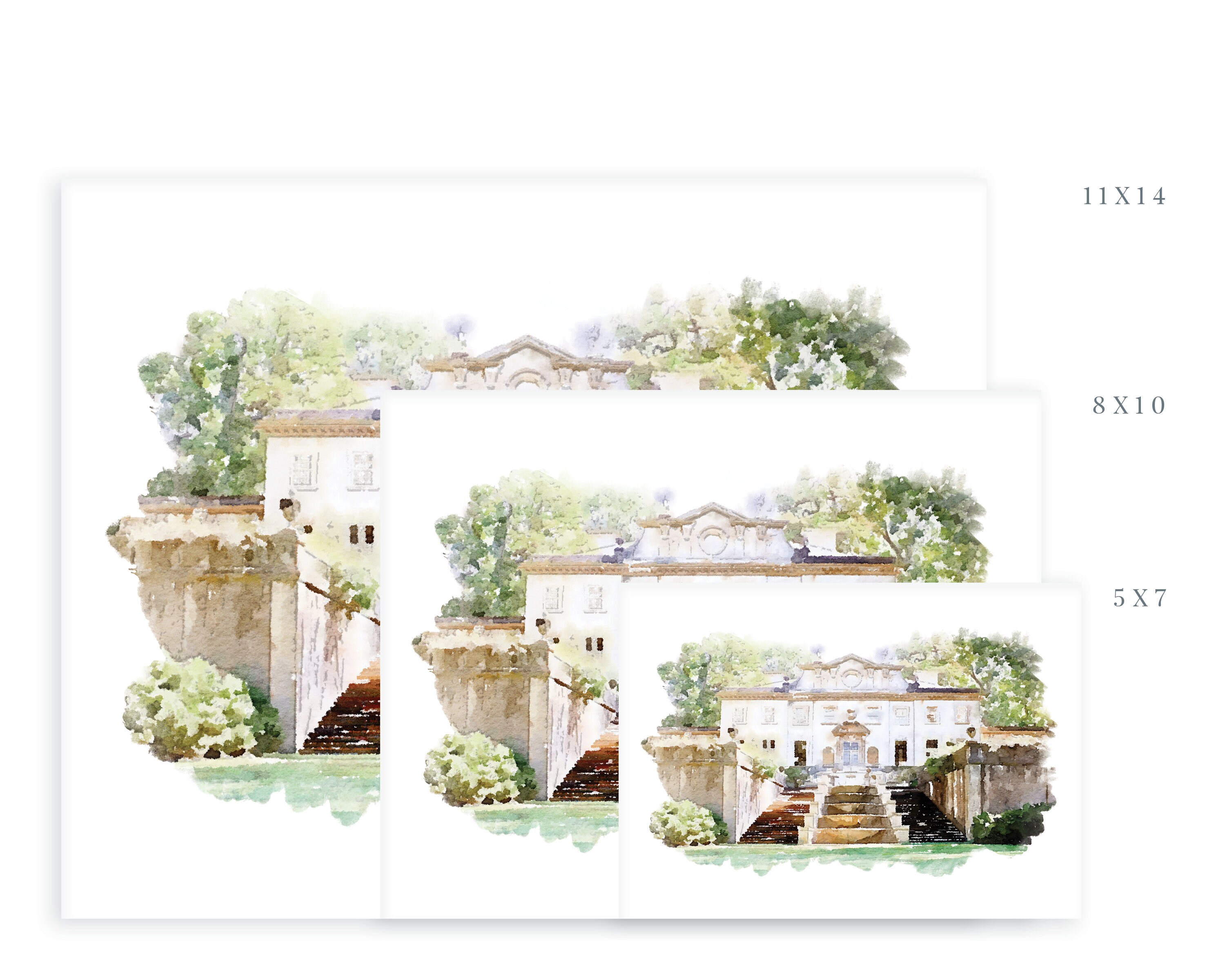 Watercolor Wedding Venue Portrait Custom Watercolor Venue - Etsy