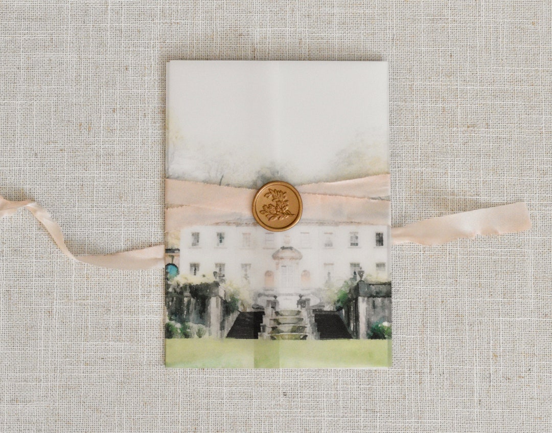 Custom Vellum Invitation Jacket Vellum Wrap for Invitations, With ...