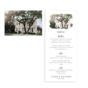 Wedding Menu, Printable Menu, Watercolor Wedding Dinner Menu, Custom ...