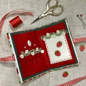 Strawberry Needle Case With Scissor Pocket / Handmade Needle Book - Etsy