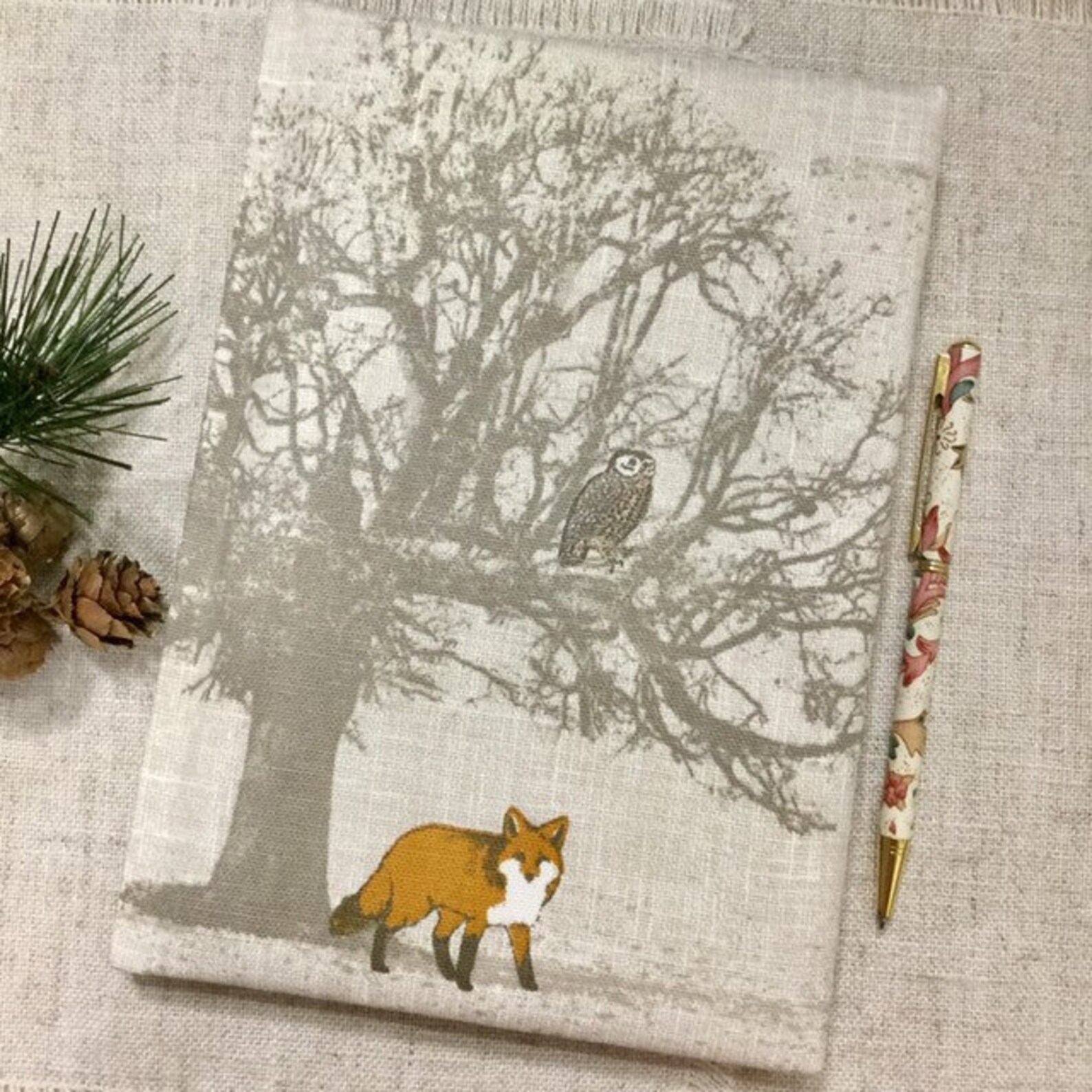 A5 Fox Notebook / Fabric Covered Address Book / Sketchbook / Diary - Etsy