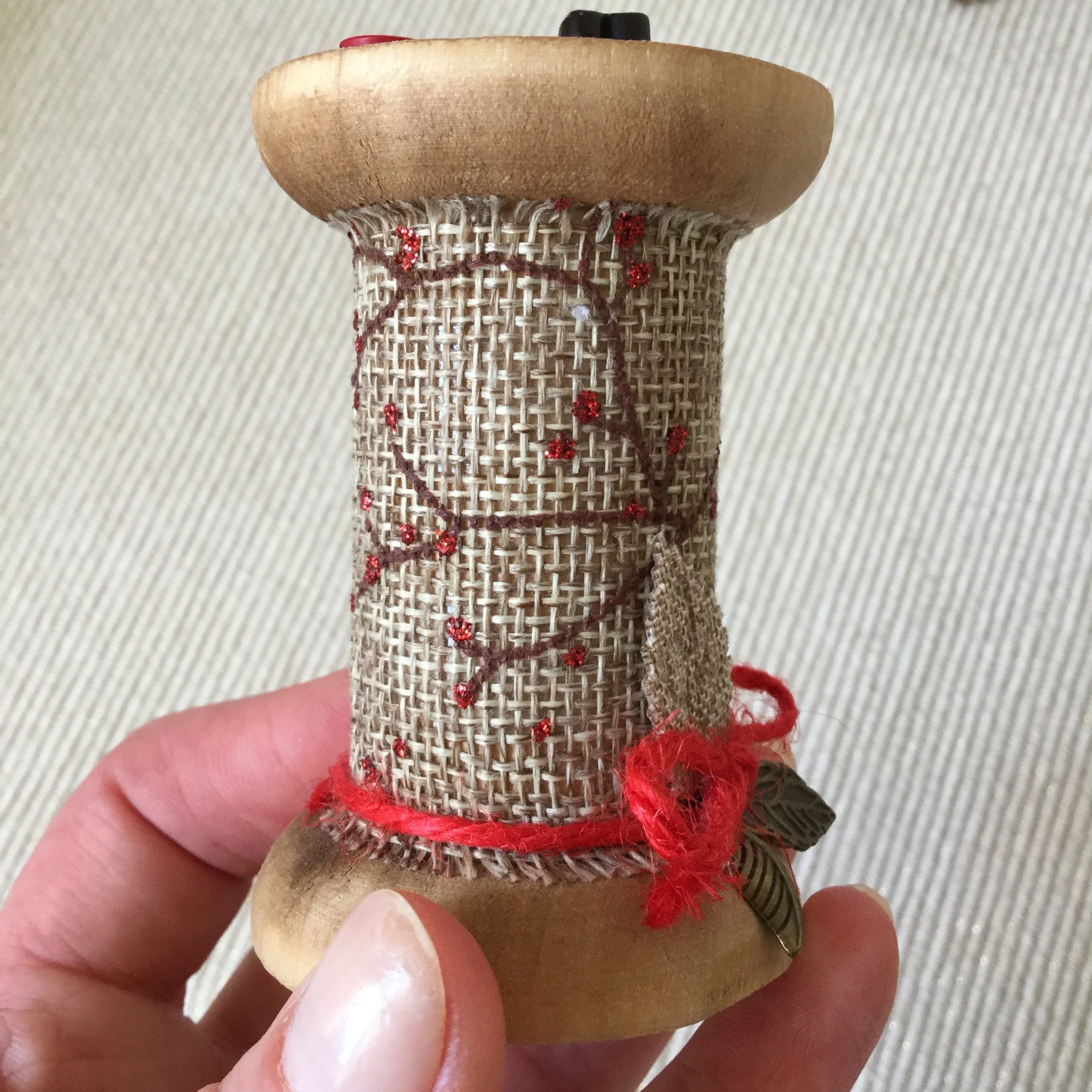 Cotton Reel Scissor Holder With Scissors / Autumn Inspired Design - Etsy