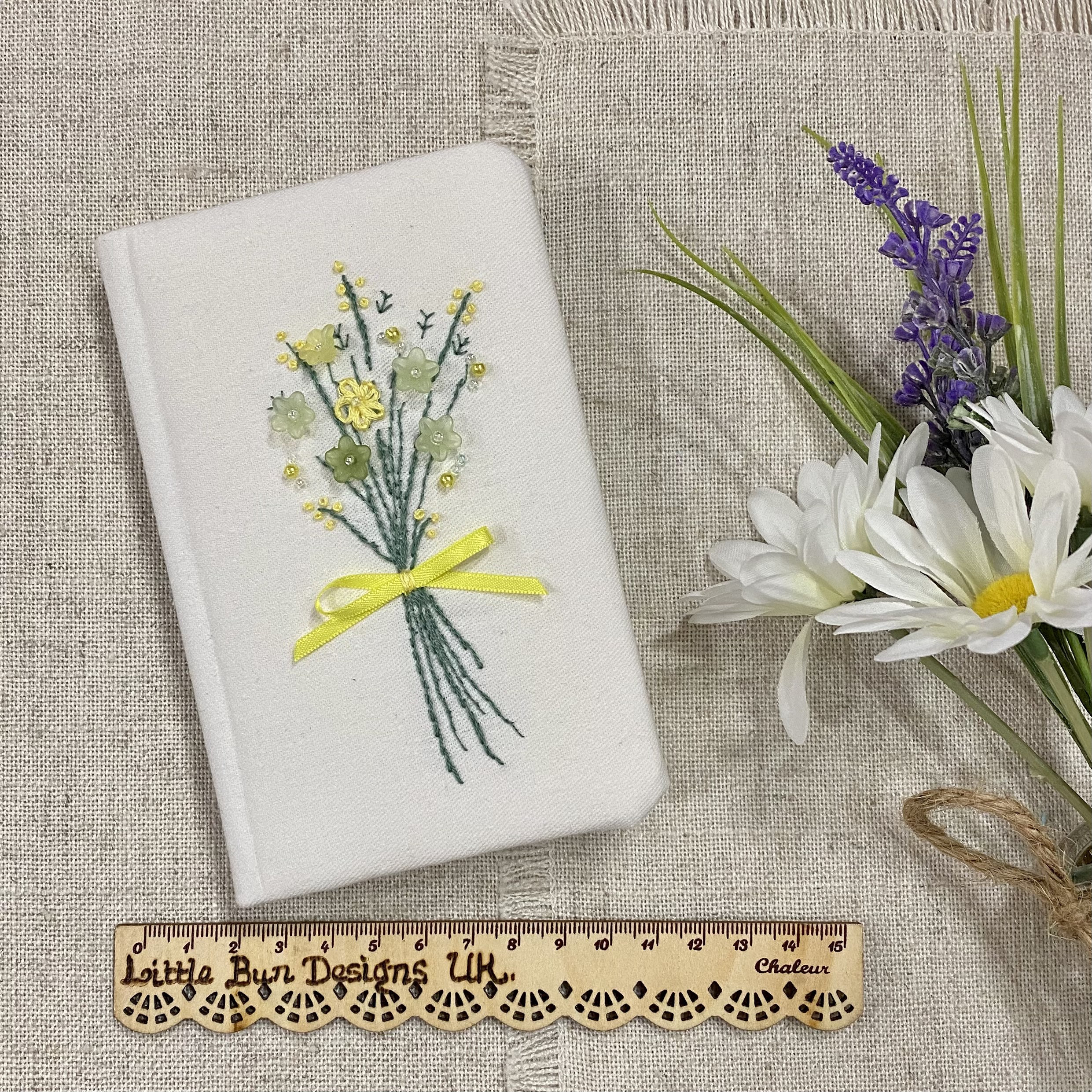 Hand Embroidered Floral Bouquet Notebook - Etsy